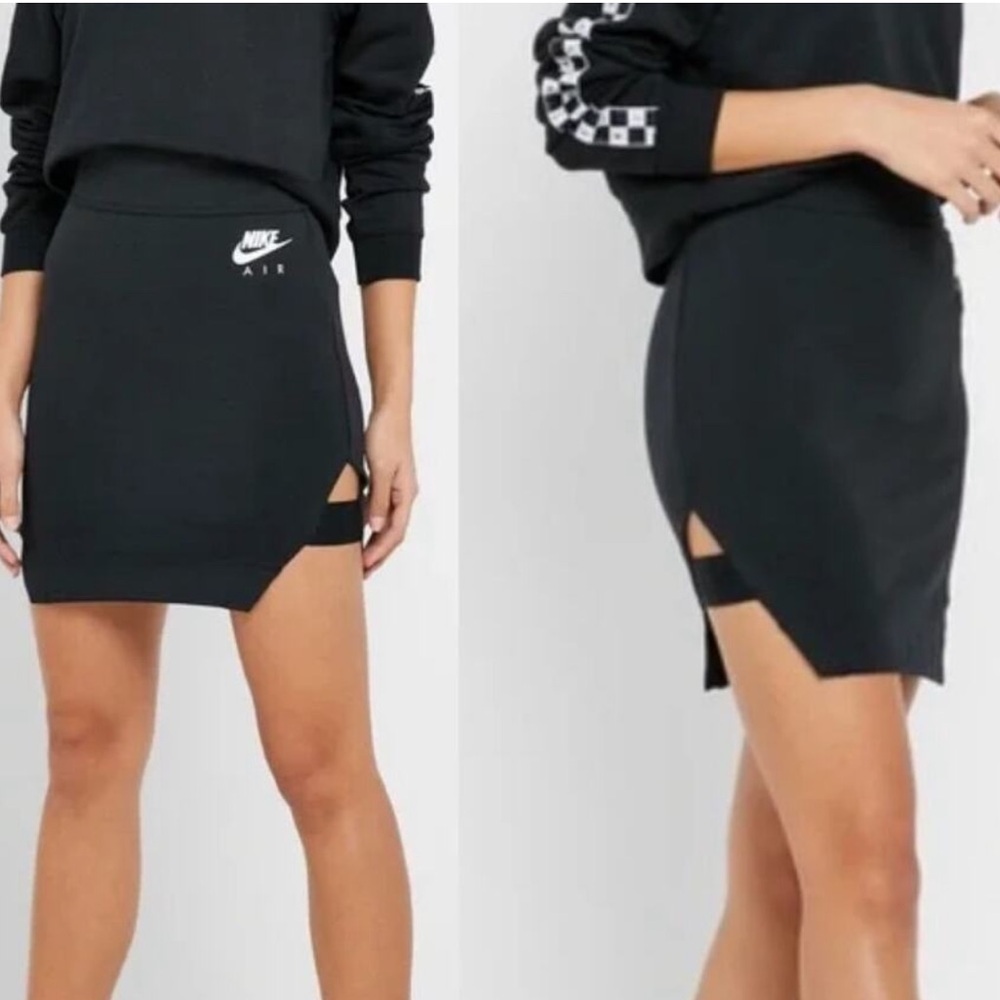Nike Air Cut Out Tight Mini Skirt Black Womens Size M… - Gem